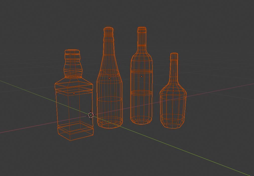 Low poly set of 4 bottles free VR / AR / low-poly 3D model | CGTrader