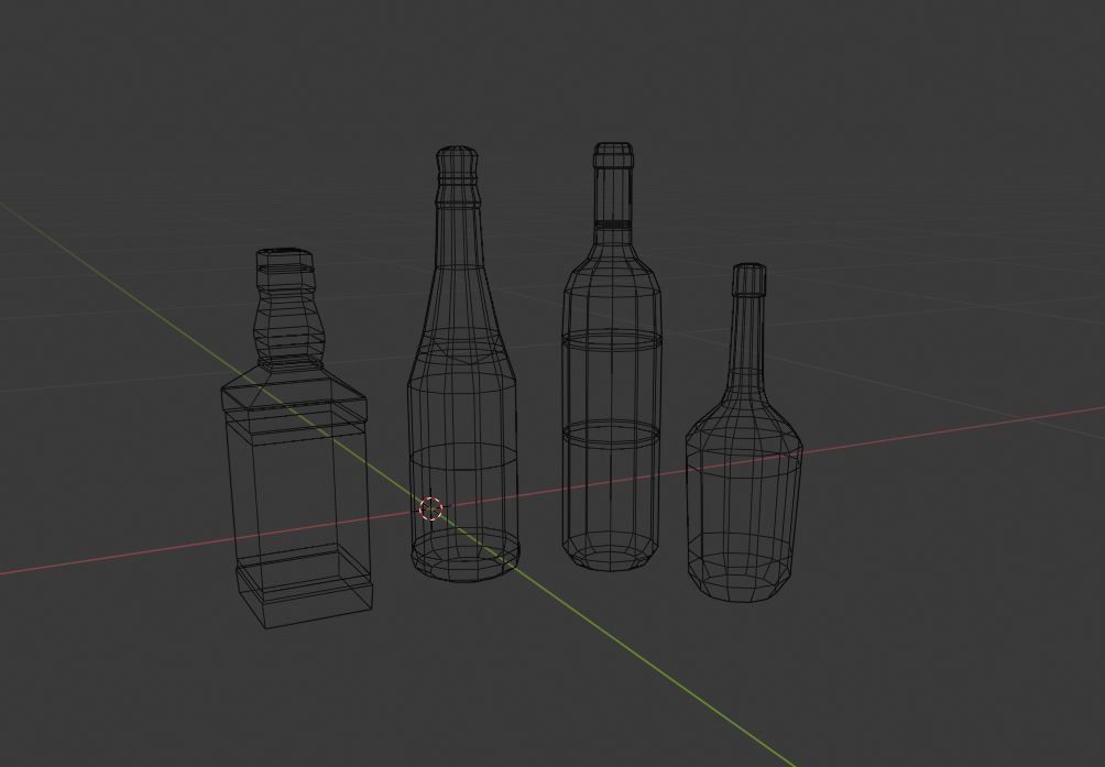 Low poly set of 4 bottles free VR / AR / low-poly 3D model | CGTrader