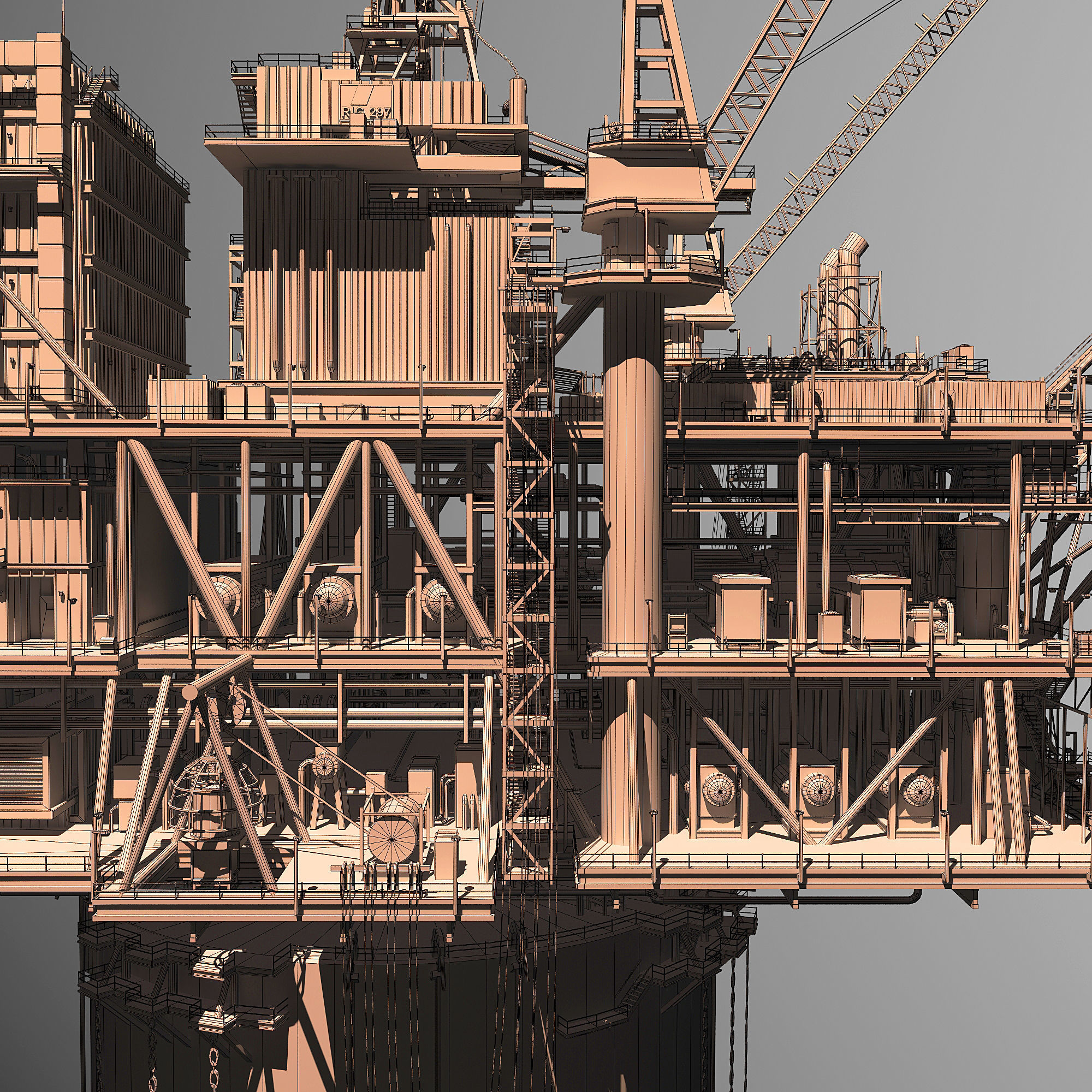 3D model Perdido Oil Rig VR / AR / low-poly | CGTrader