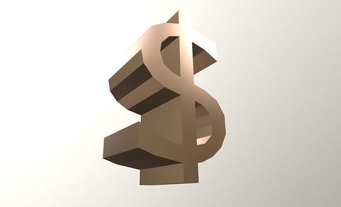 3D model Dollar 3D sign VR / AR / low-poly | CGTrader
