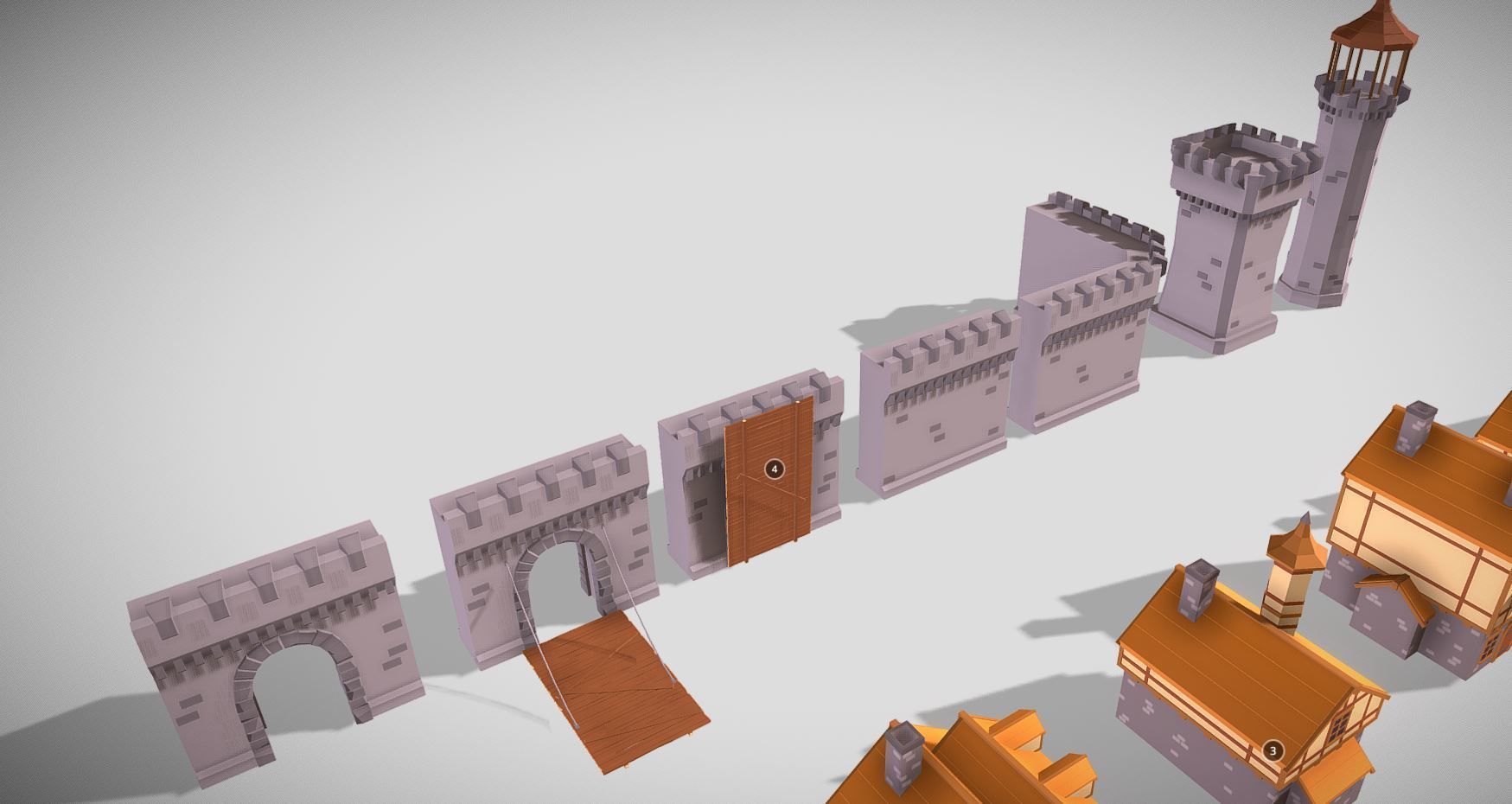 Low Poly Medieval Assets Pack free VR / AR / low-poly 3D model | CGTrader