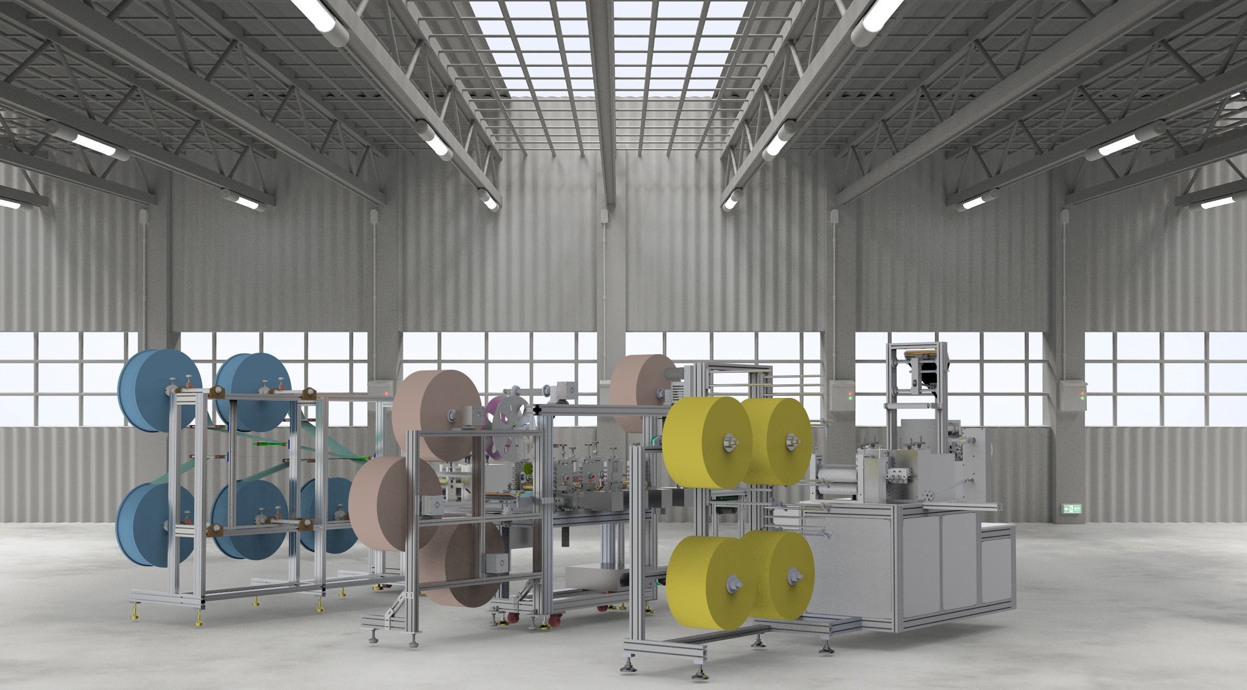 Ear less semi-automatic N95 mask machine Assembly 3D model | CGTrader