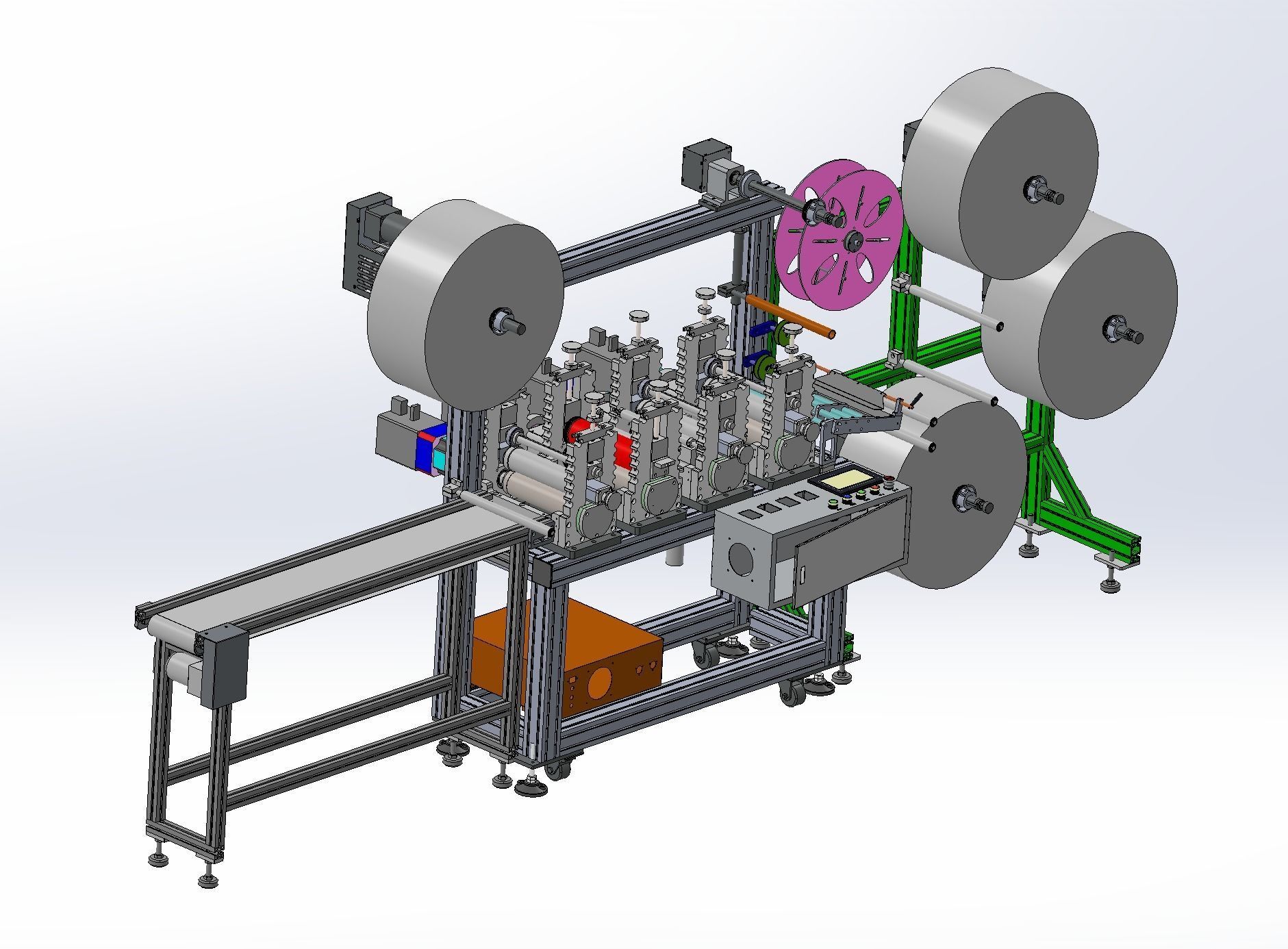 Ear less semi-automatic N95 mask machine Assembly 3D model | CGTrader