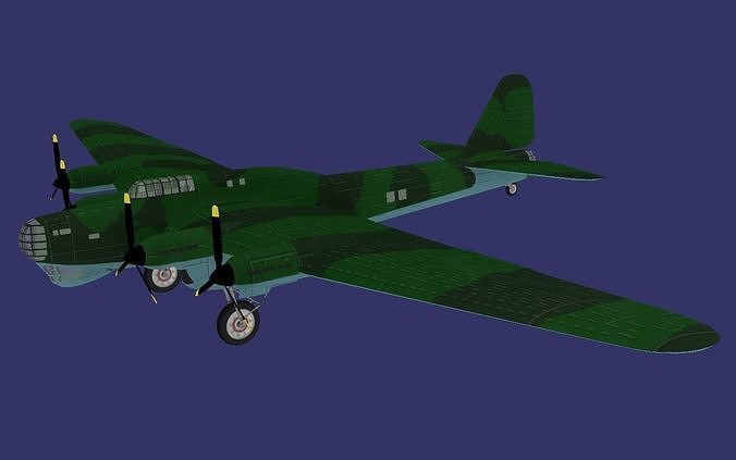 Petliakov Pe-8 free VR / AR / low-poly 3D model | CGTrader