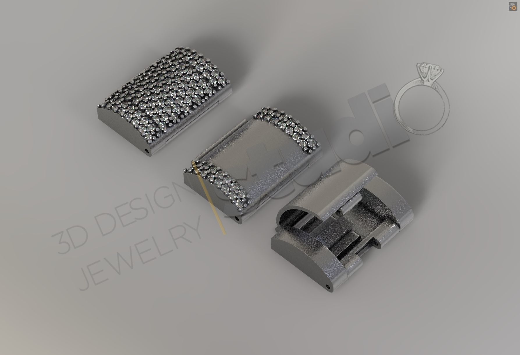 Chain lock clasp for Cuban Link size 2 3d model 3D model 3D printable ...