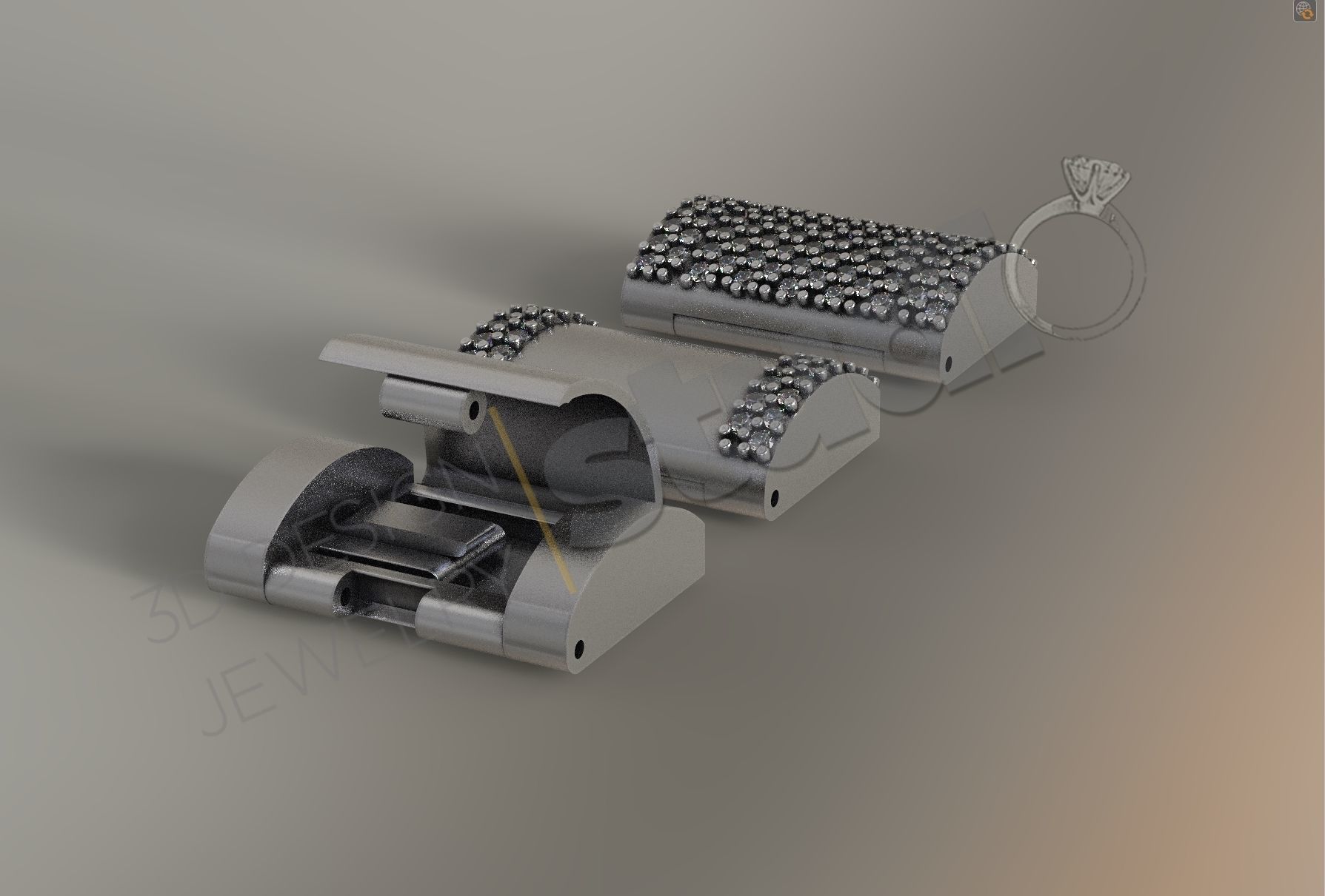 Chain lock clasp for Cuban Link size 2 3d model 3D model 3D printable ...