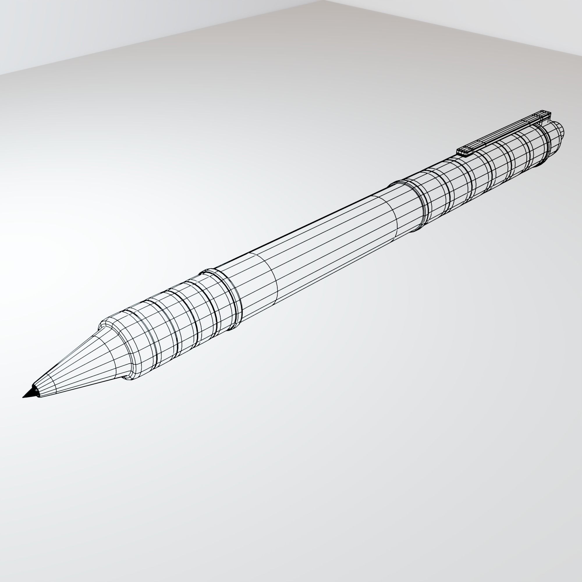 Retractable Pen Model 3D model rigged | CGTrader