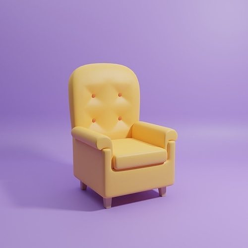 3D model Lowpoly Cartoon Chair VR / AR / low-poly | CGTrader