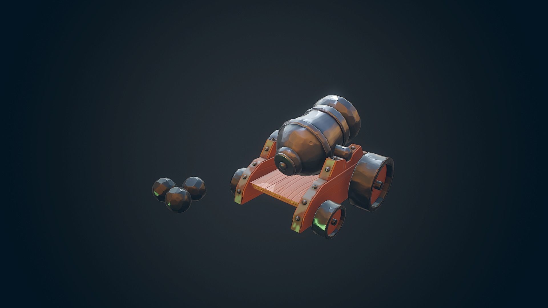 3D model Stylized cannon - PBR VR / AR / low-poly | CGTrader