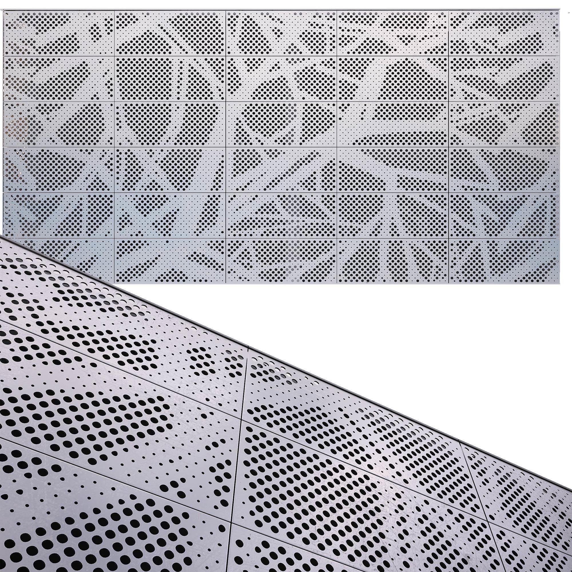 3D perforated metal panel N24 | CGTrader