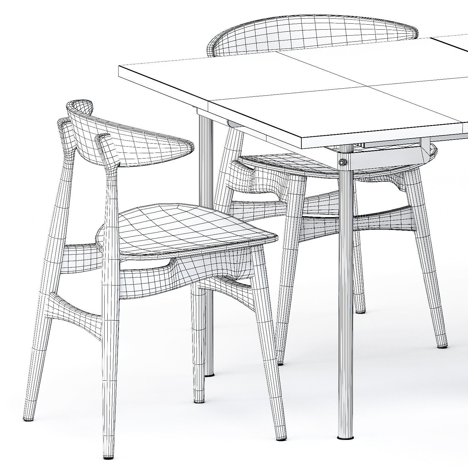 CH322 DINING TABLE and CH33P CH33T CHAIR by Carl Hansen Son 3D model ...