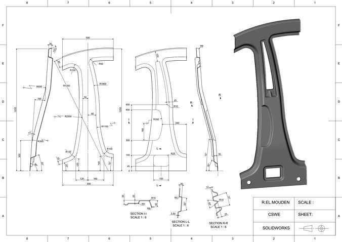 Car central pillar 3D model 3D printable | CGTrader