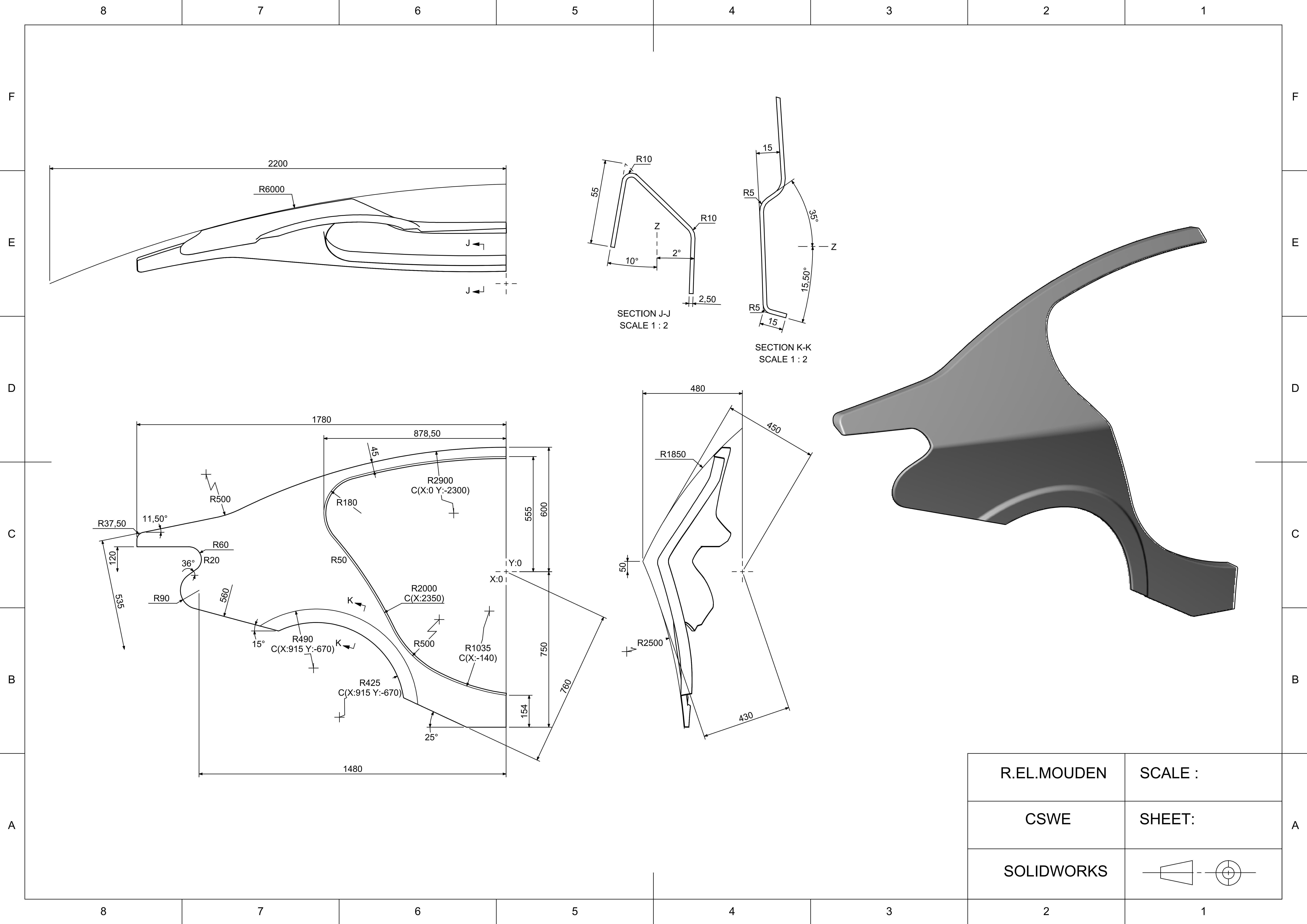 Car rear fender 3D model 3D printable | CGTrader