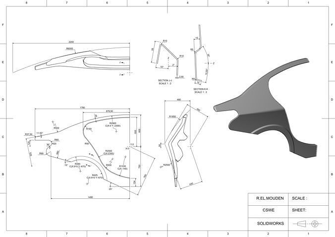 Car rear fender 3D model 3D printable | CGTrader