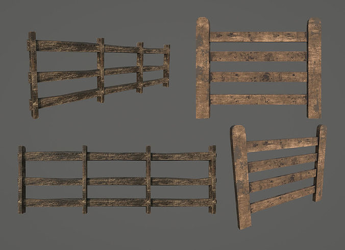 3D model Fence Low Poly VR / AR / low-poly | CGTrader