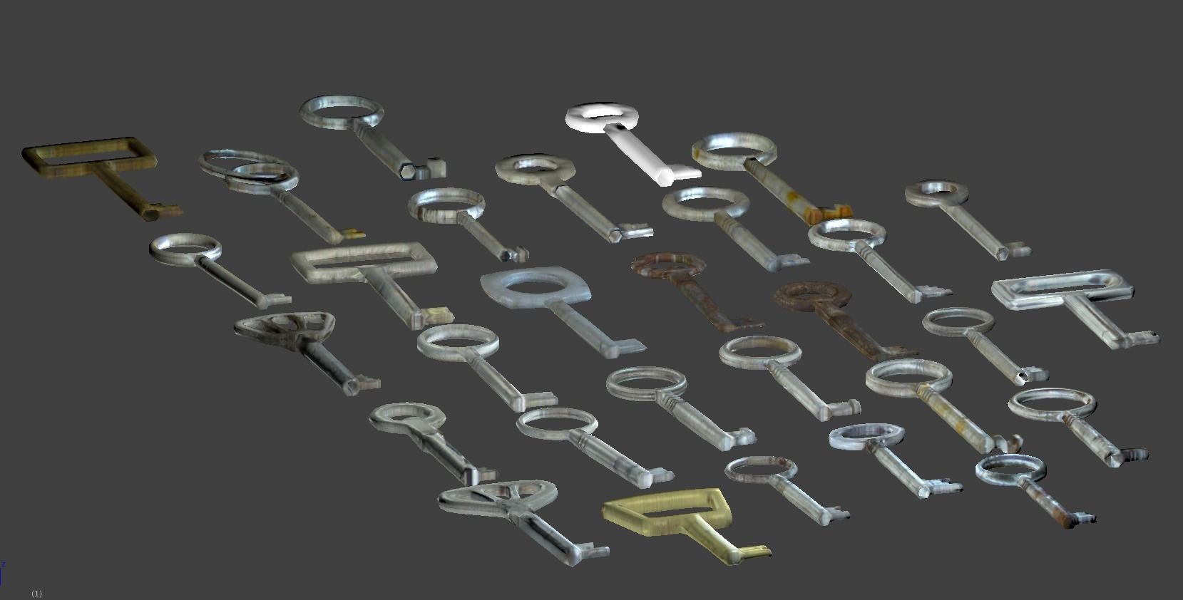 Low Poly Key collection with 30 keys 3D asset | CGTrader