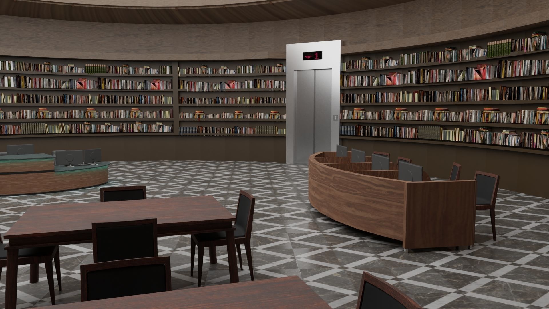 3D model Public Library Interior VR / AR / low-poly | CGTrader