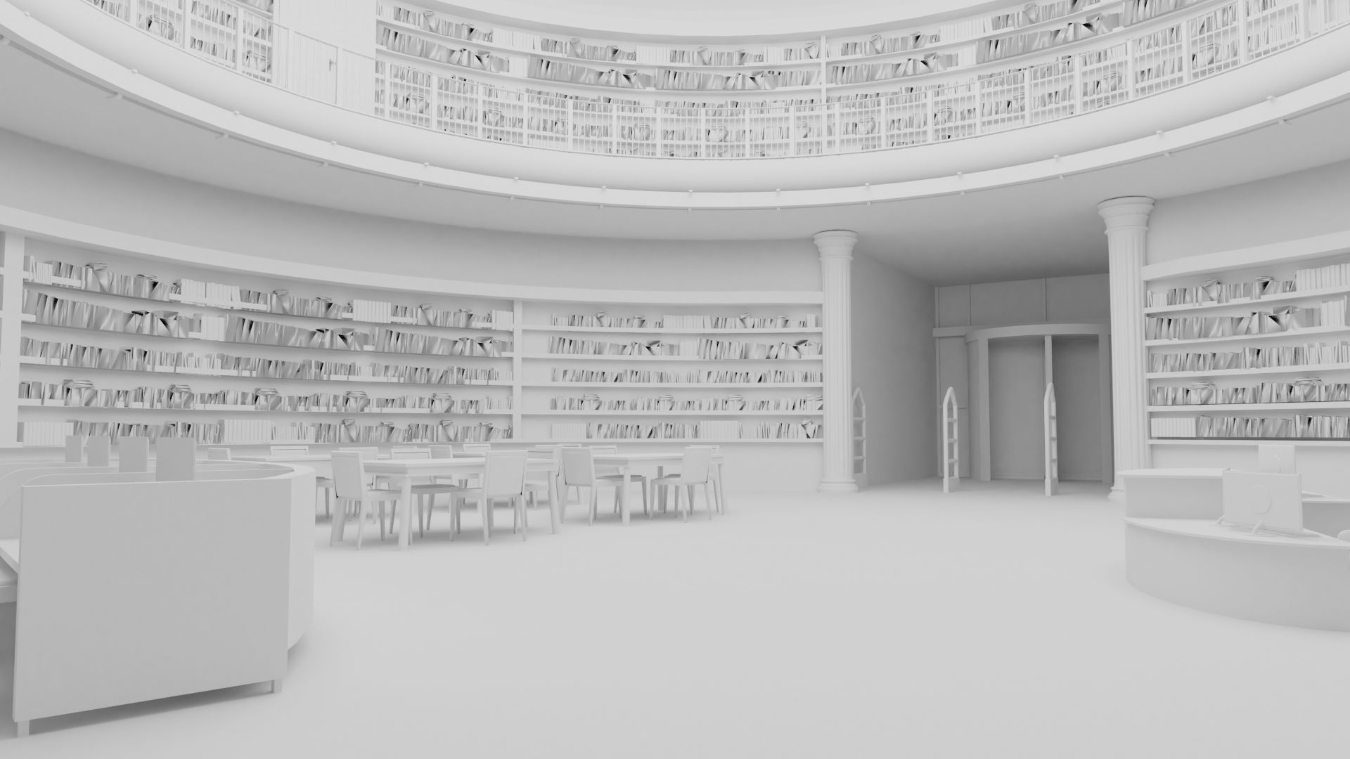 3D model Public Library Interior VR / AR / low-poly | CGTrader