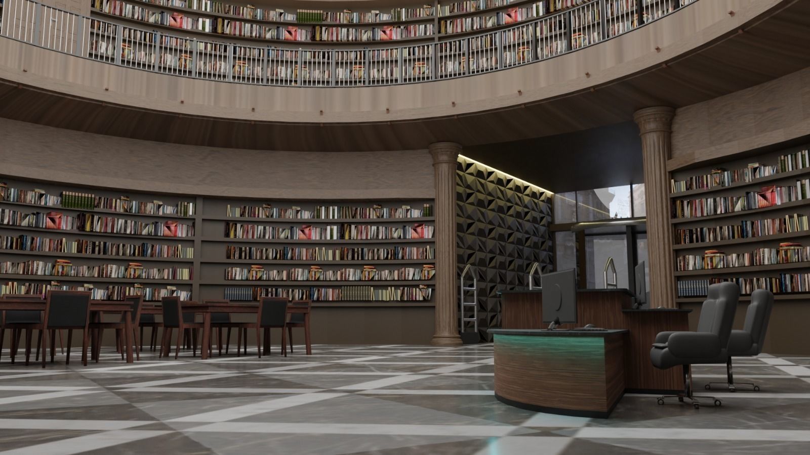 3D model Public Library Interior VR / AR / low-poly | CGTrader