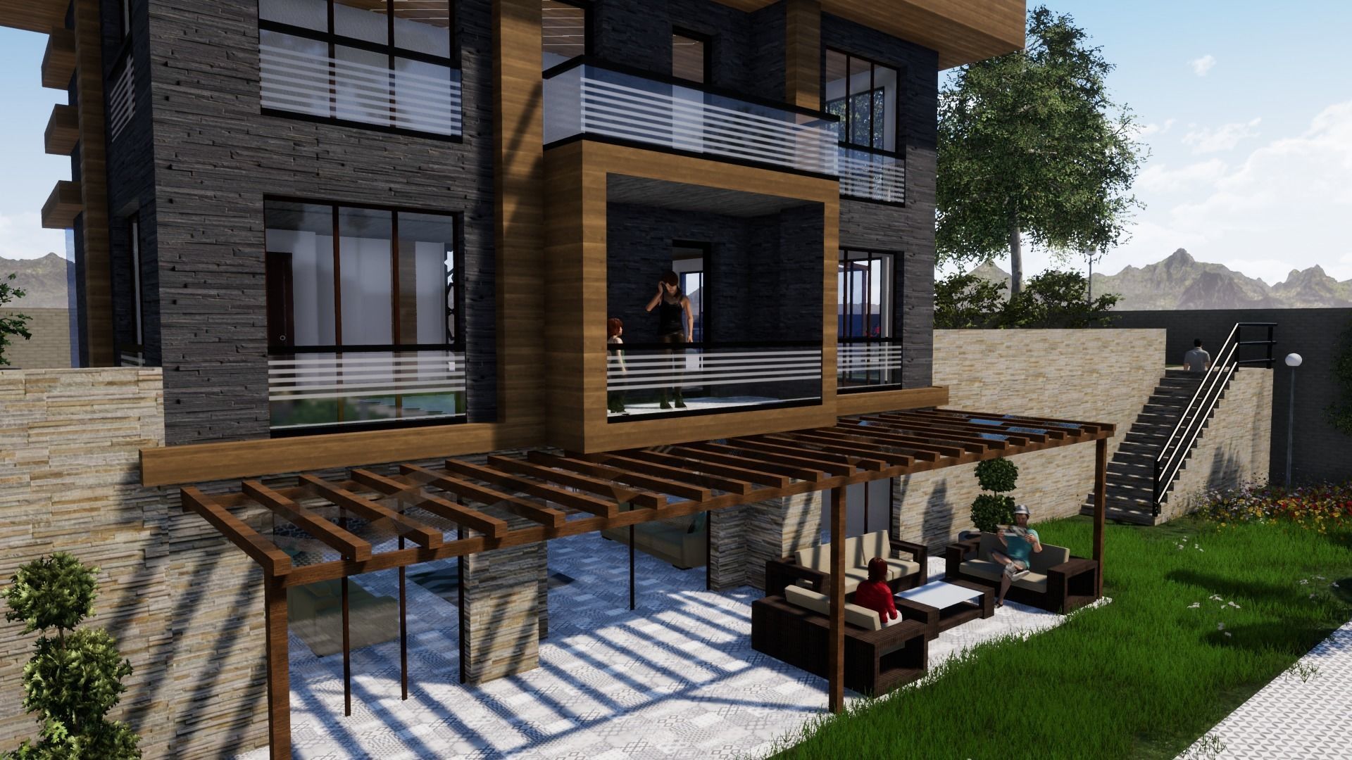 TRIPLEX HOUSE free VR / AR / low-poly 3D model | CGTrader