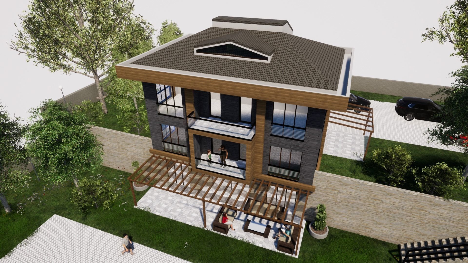 TRIPLEX HOUSE free VR / AR / low-poly 3D model | CGTrader