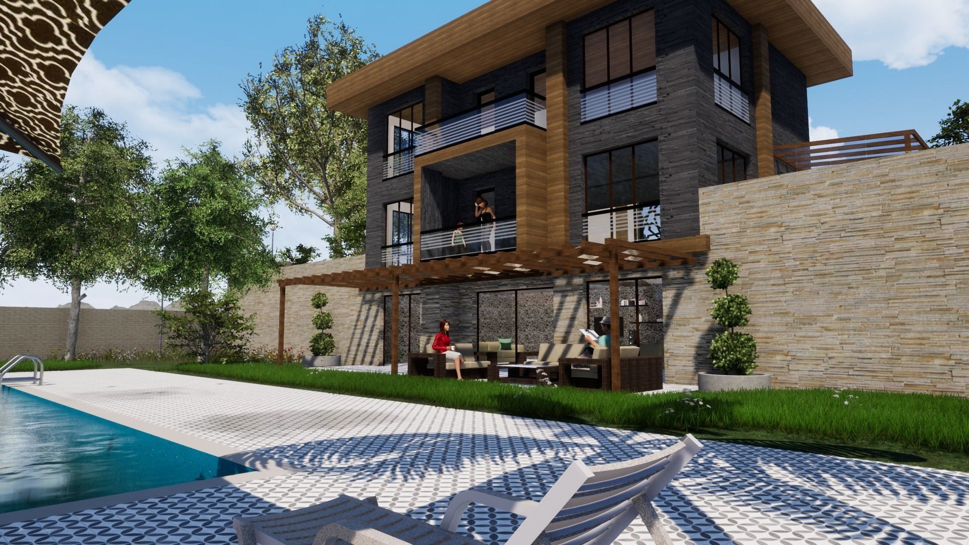 TRIPLEX HOUSE free VR / AR / low-poly 3D model | CGTrader