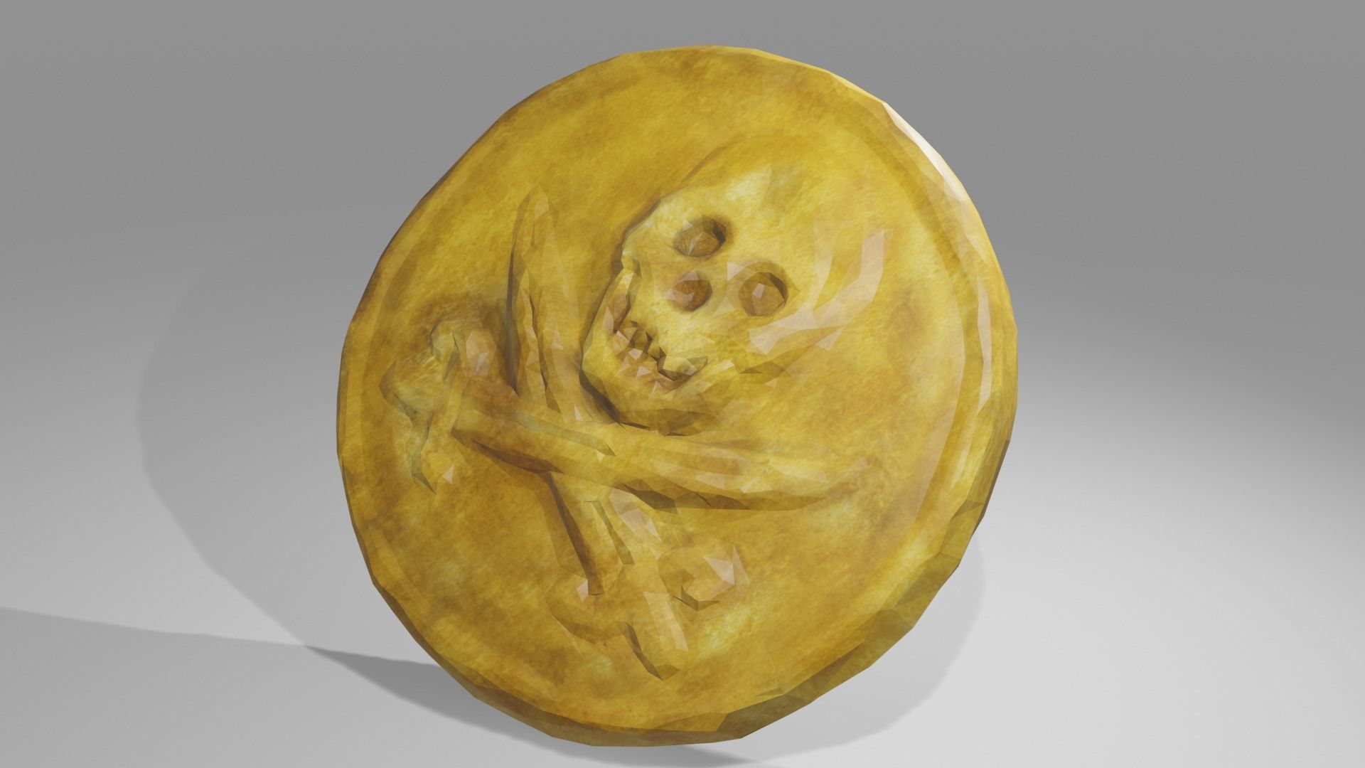3D model Lowpoly Gold Pirate Coin VR / AR / low-poly | CGTrader