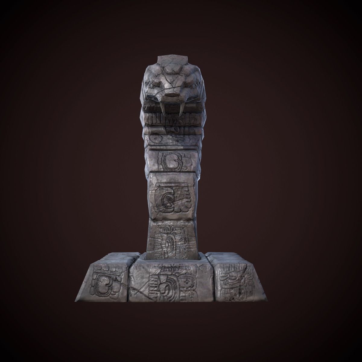 3D model Mayan statue snake VR / AR / low-poly | CGTrader