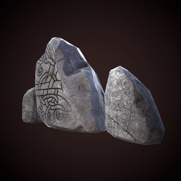 3D model Medieval runic stones VR / AR / low-poly | CGTrader