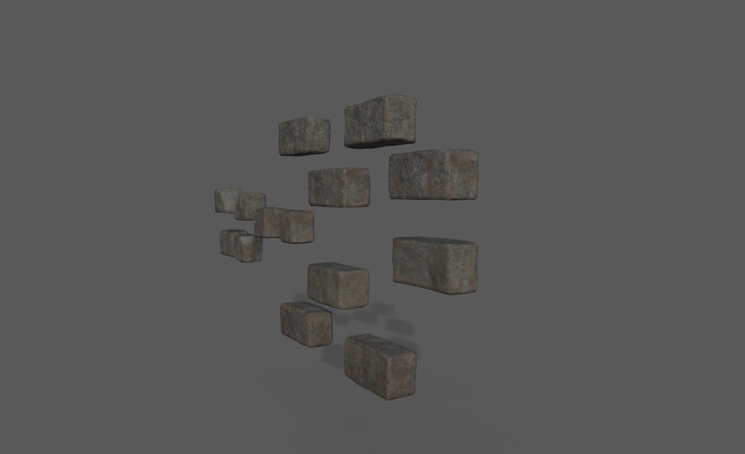 3D model PBR Stone bricks low poly VR / AR / low-poly | CGTrader