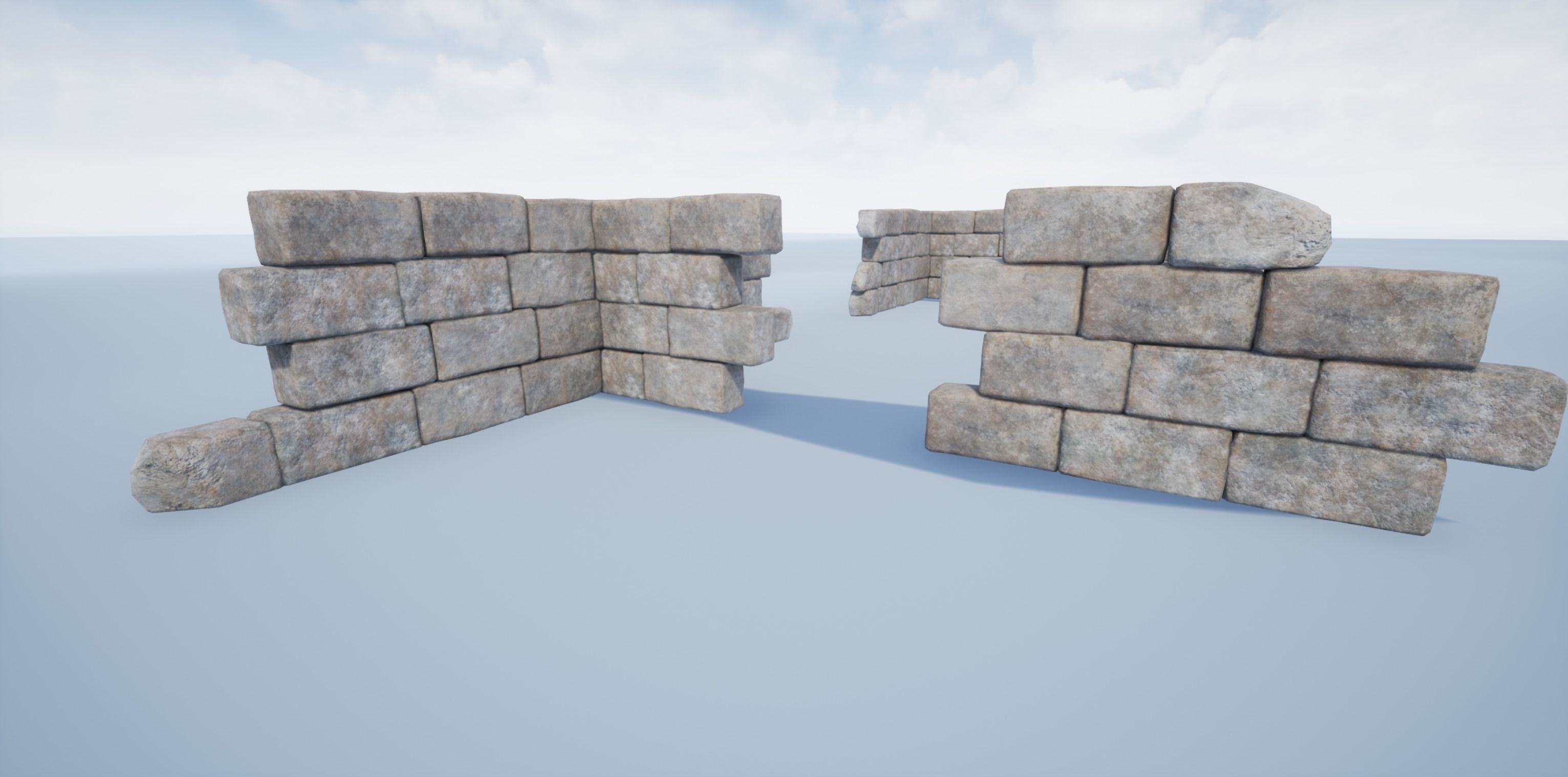 3D model PBR Stone bricks low poly VR / AR / low-poly | CGTrader