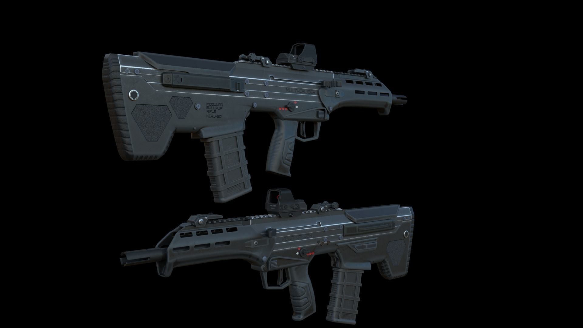 3D model Modular Bullpup Rifle- Standard Variant VR / AR / low-poly ...