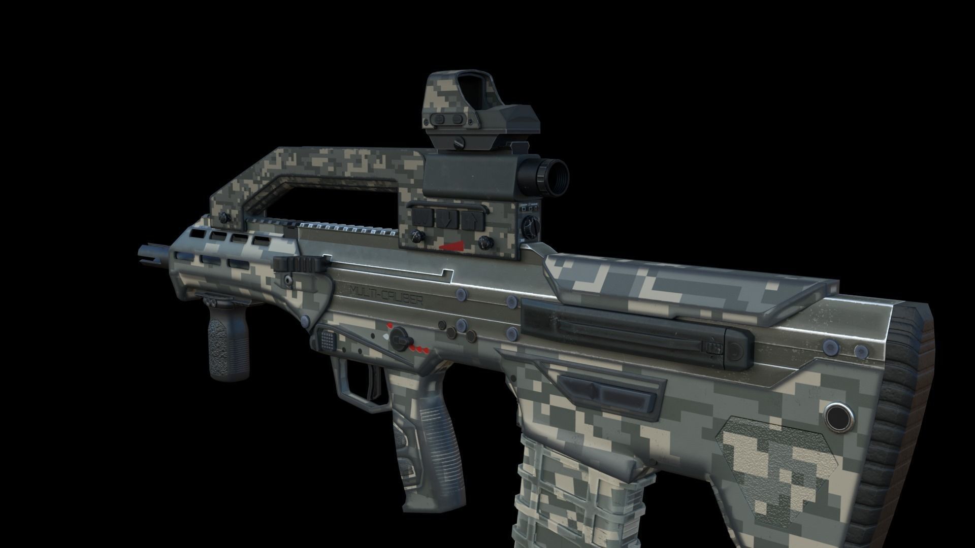 3D model Modular Bullpup Rifle- Standard Variant VR / AR / low-poly ...