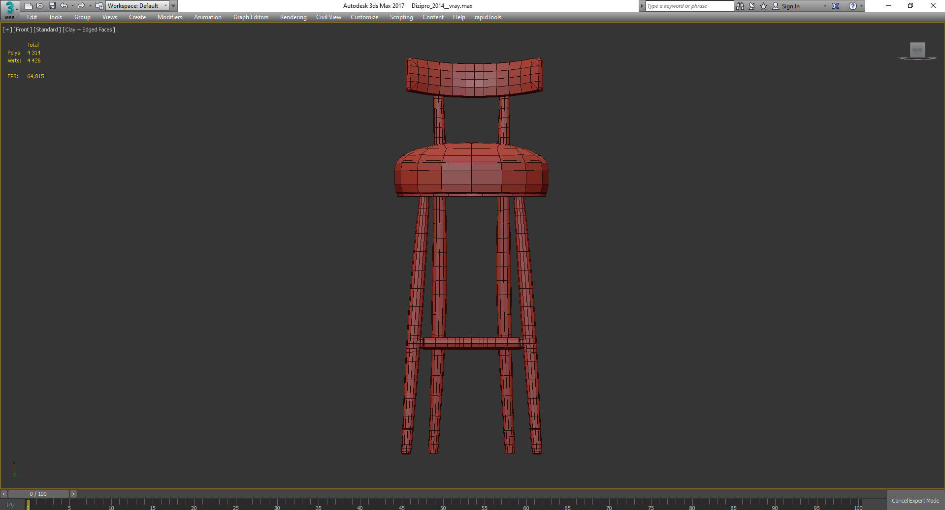 3D model GILMORE BAR STOOL 3d model VR / AR / low-poly | CGTrader