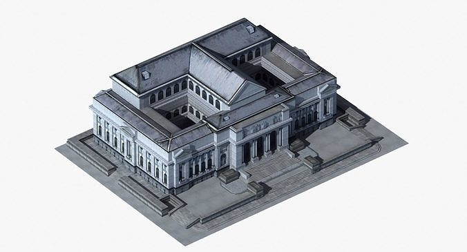 3D model Classic Civic Building - NY Library VR / AR / low-poly | CGTrader