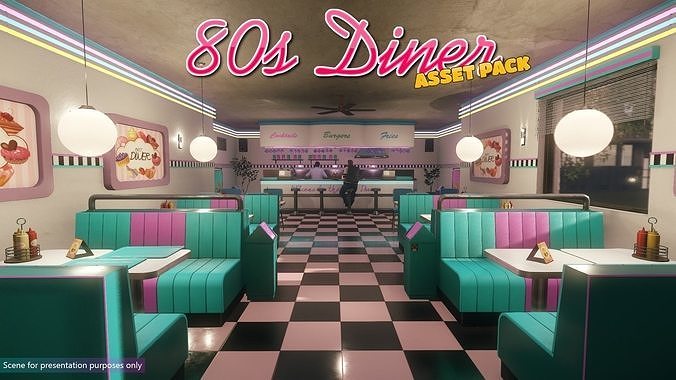 3D model Low-Poly 80s Diner Pack VR / AR / low-poly | CGTrader