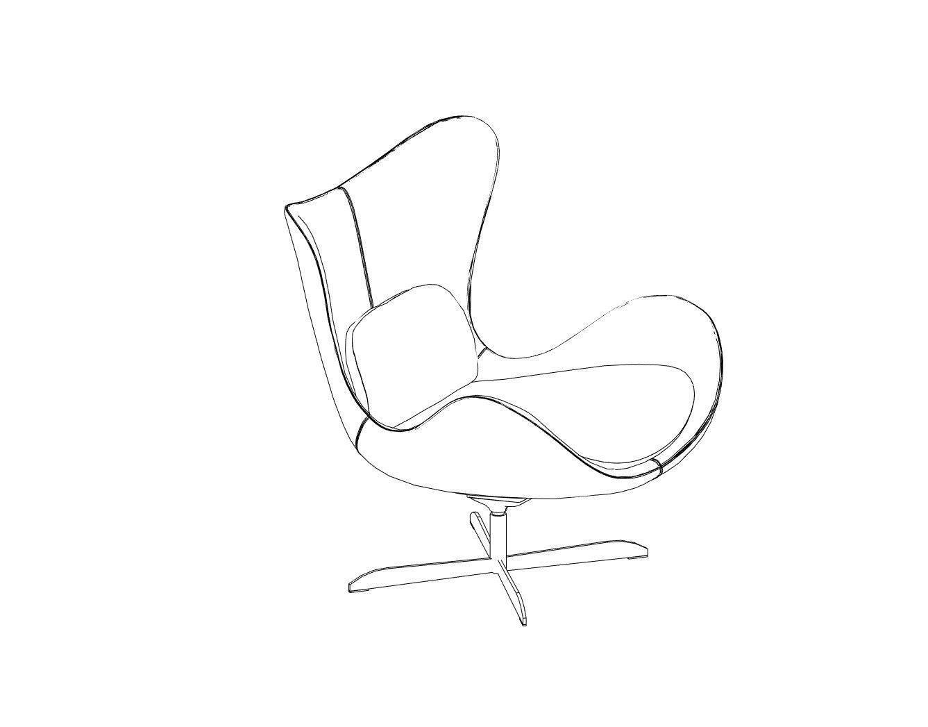 Armchair an Ottoman Family for Revit 3D model | CGTrader