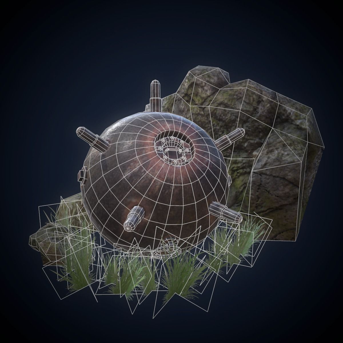 3D model Bomb model metal ball VR / AR / low-poly | CGTrader