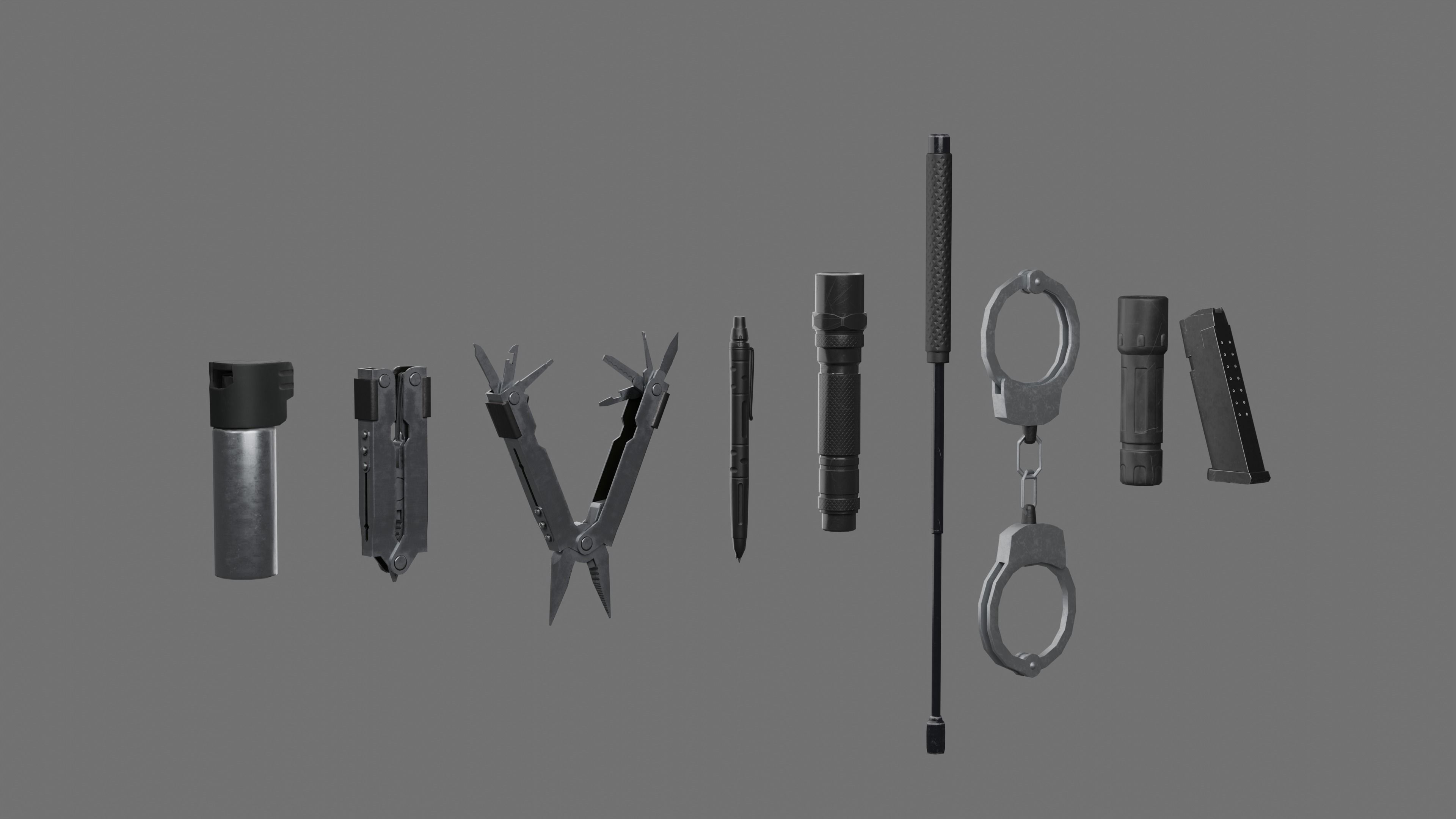 3D model Police Belt Gear Set VR / AR / low-poly | CGTrader