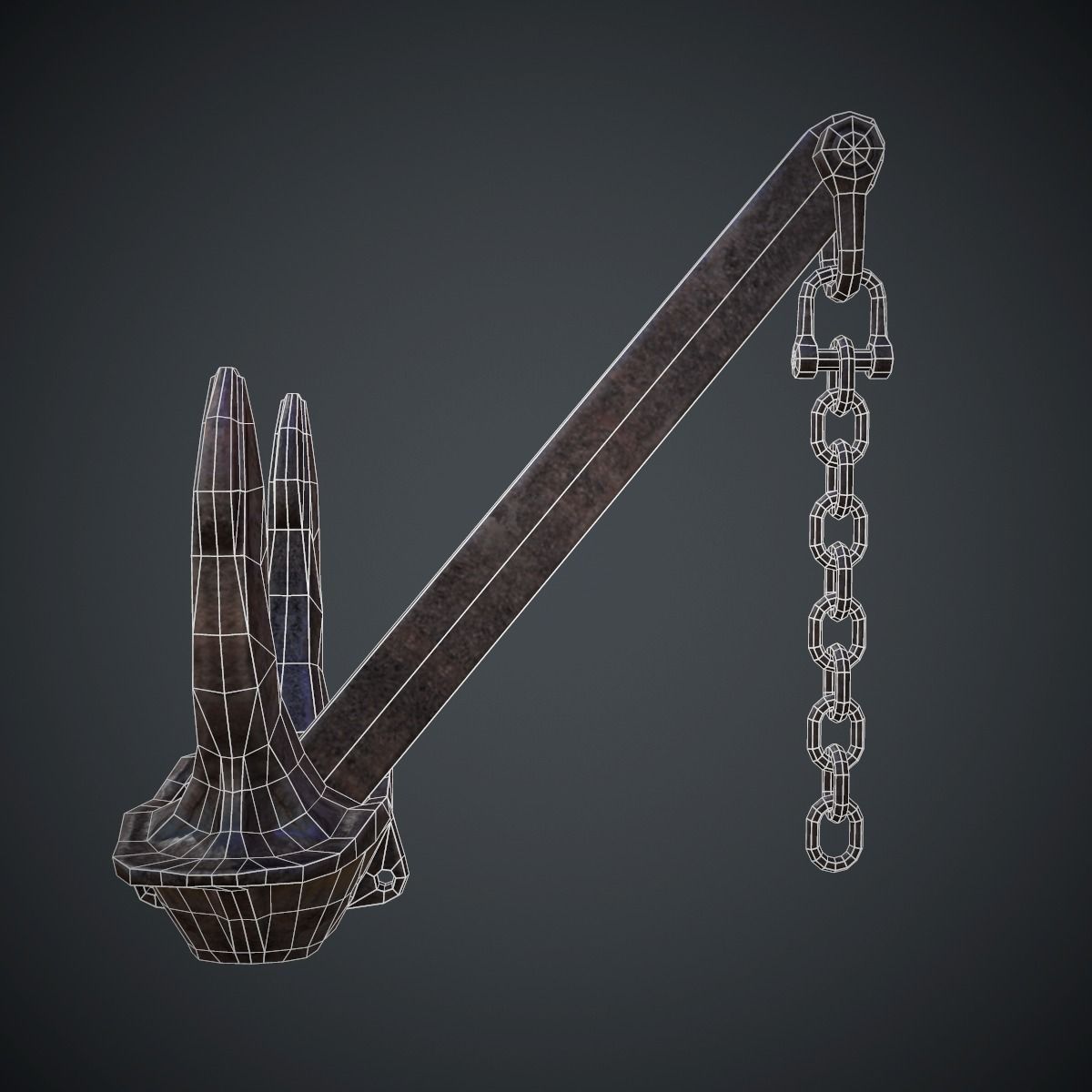 3D model Archor model anchor with chain VR / AR / low-poly | CGTrader