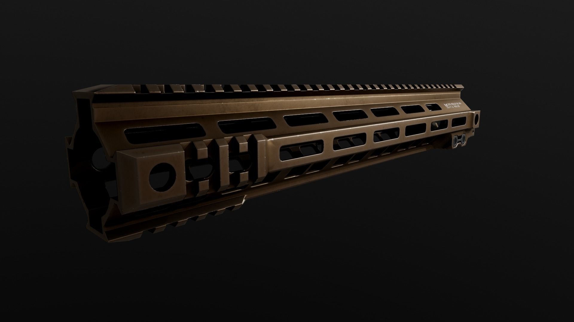 3D model Geissele Super Modular Rail MK4 MLOK AR15 Handguard VR / AR ...