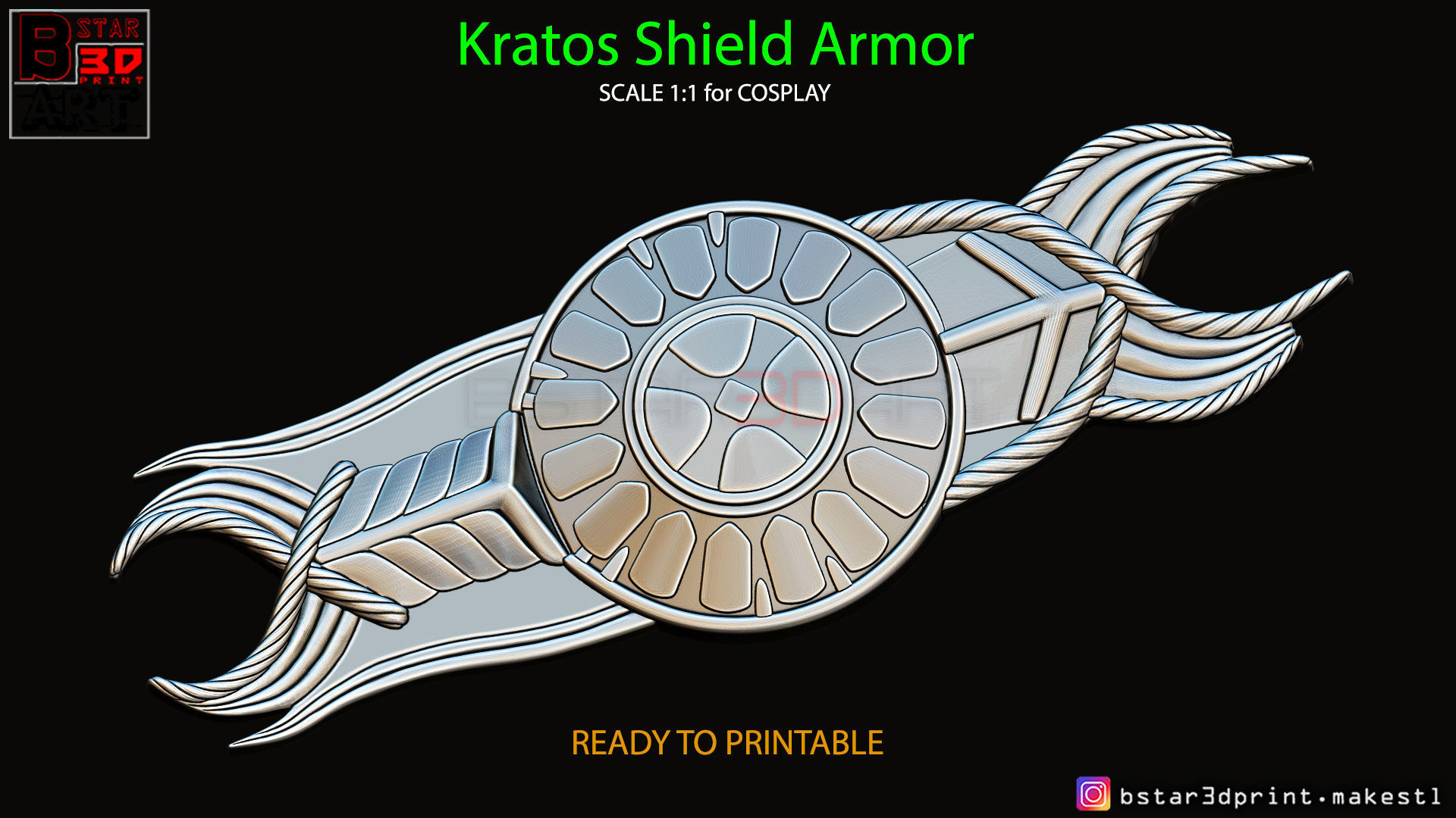 Guardian Shield - gauntlet kratos - kratos armor - God of War 3D model ...
