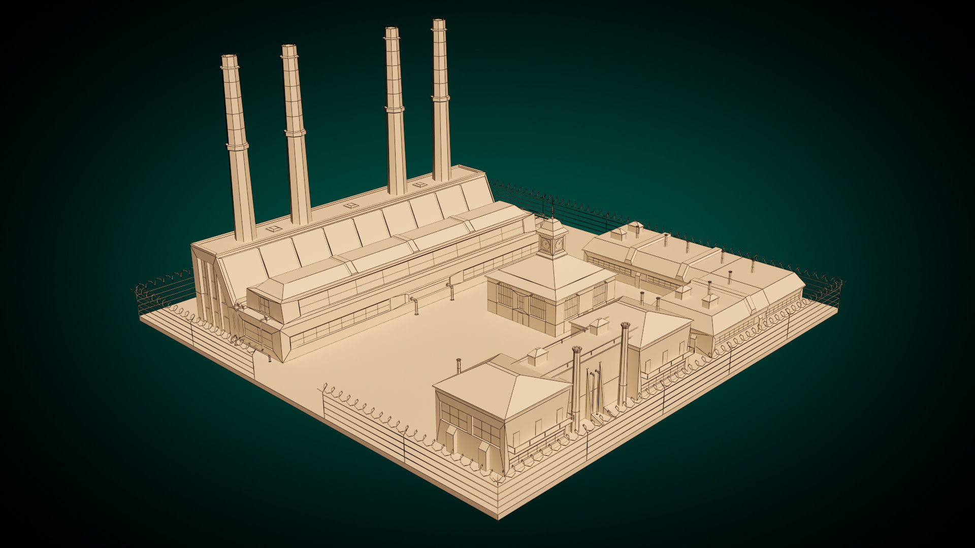 3D model Low Poly Factory Site VR / AR / low-poly | CGTrader