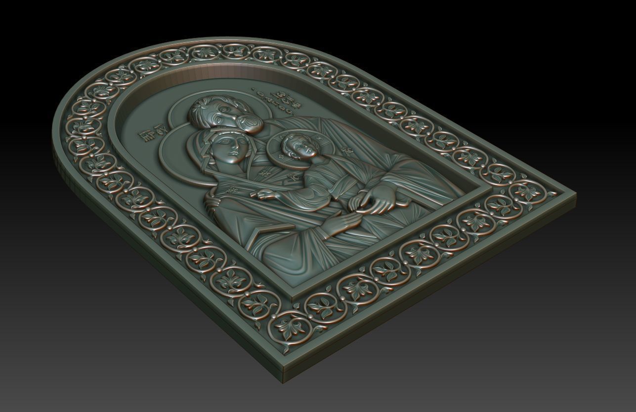 The Holy Family Orthodox Christian Icon 3D model | CGTrader