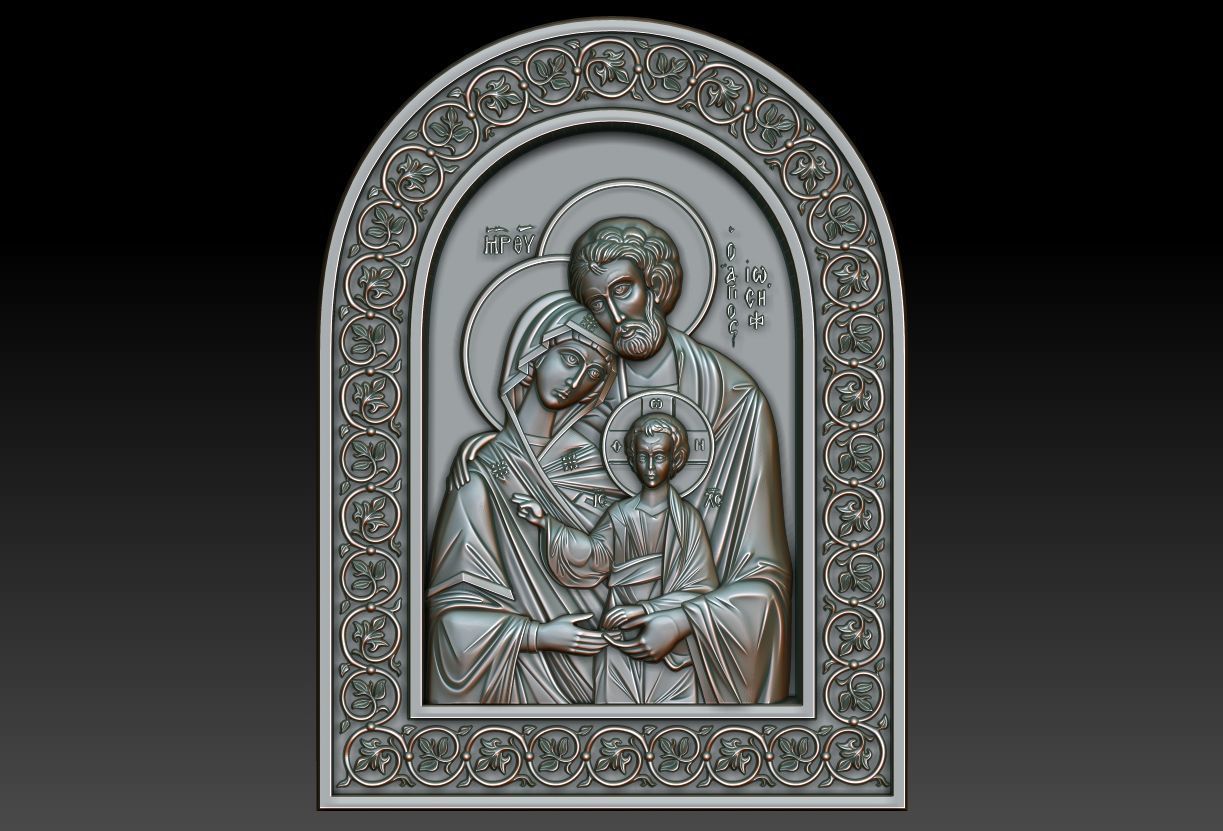 The Holy Family Orthodox Christian Icon 3D model | CGTrader