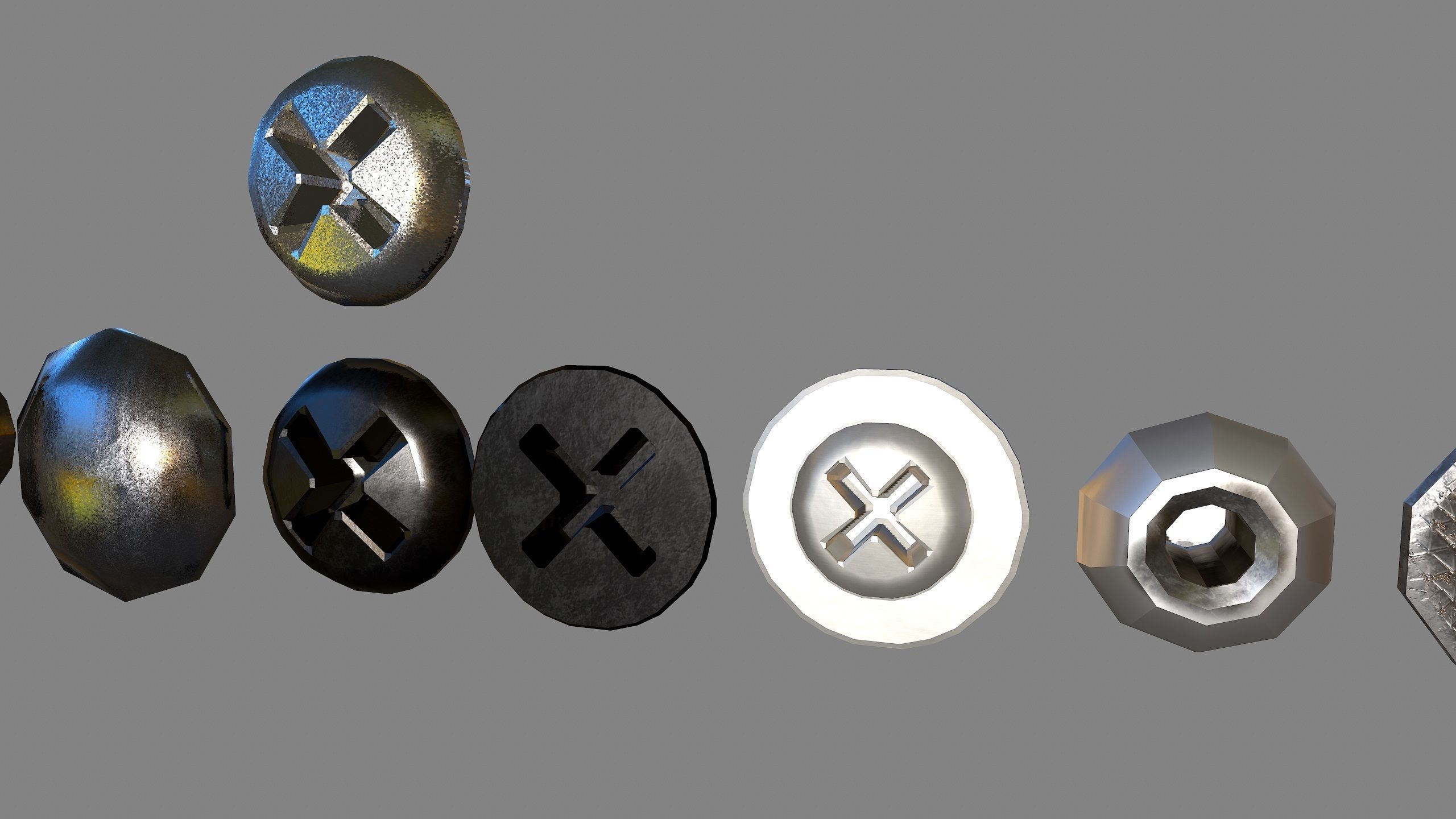 3D model Bolts Nuts and Screws VR / AR / low-poly | CGTrader