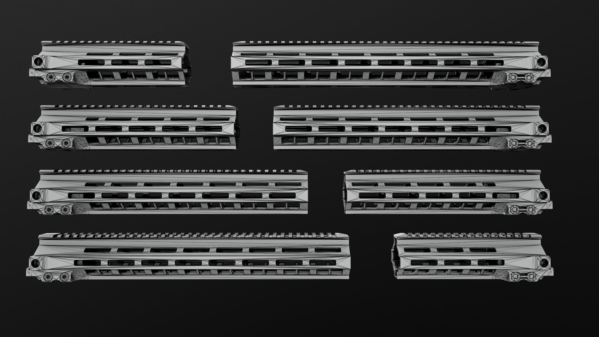 3D model Geissele Super Modular Rail MK8 MLOK AR15 Handguard VR / AR ...