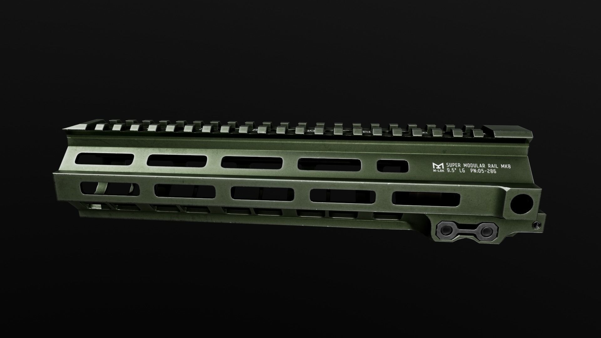 3D model Geissele Super Modular Rail MK8 MLOK AR15 Handguard VR / AR / low-poly | CGTrader