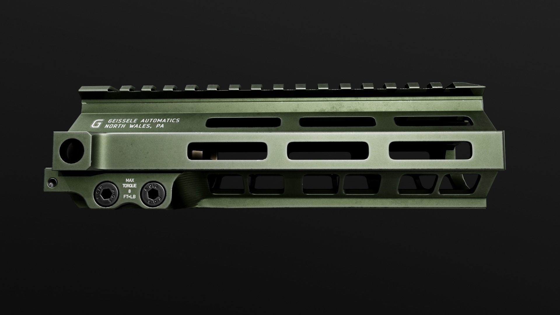 3D model Geissele Super Modular Rail MK8 MLOK AR15 Handguard VR / AR / low-poly | CGTrader