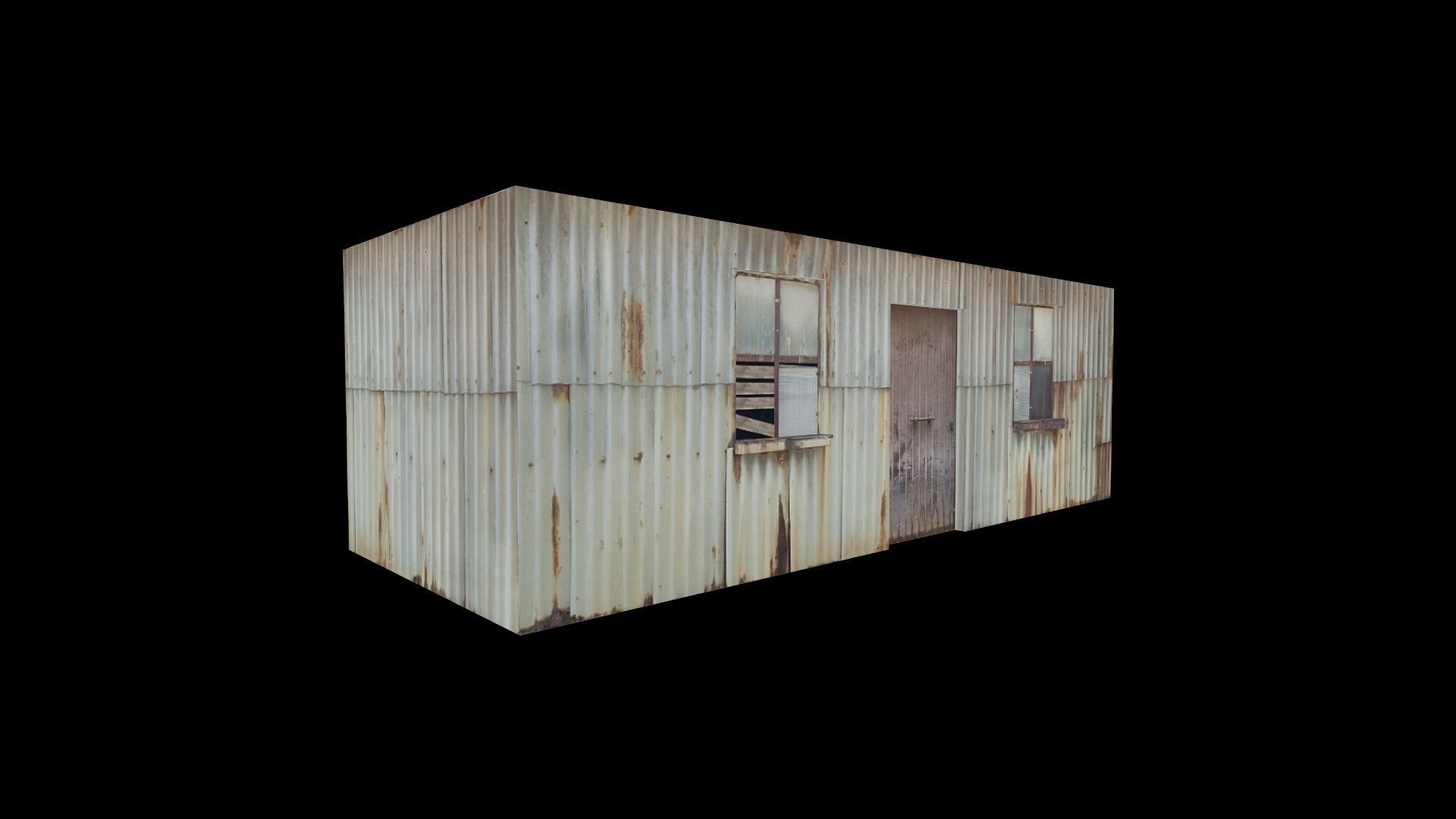 3D model Low Poly Rusty Metal Shack House VR / AR / low-poly | CGTrader